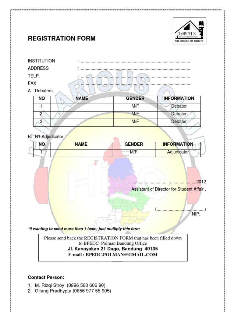 Registration Form and Debate Guidance | PDF | Communication | Public Sphere