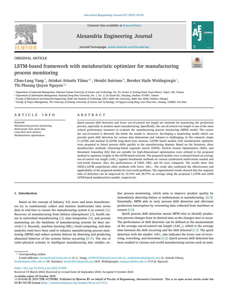 LSTM-based-framework-with-metaheuristic-optimizer-fo_2023_Alexandria-Enginee | PDF | Machine ...