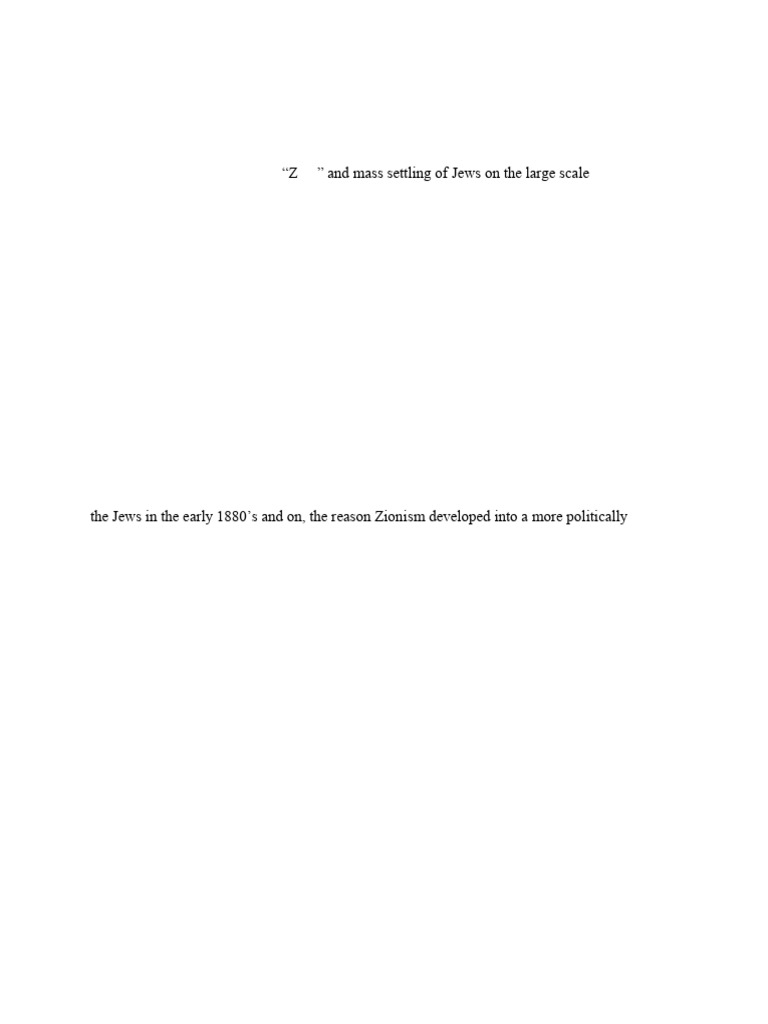 REVISED Paper For Jewish History | PDF | Zionism | Jews