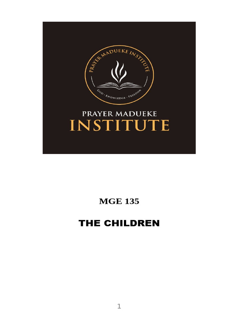 COURSE MGE 135 Module 1 - 061751 | PDF | Knowledge | Ten Commandments