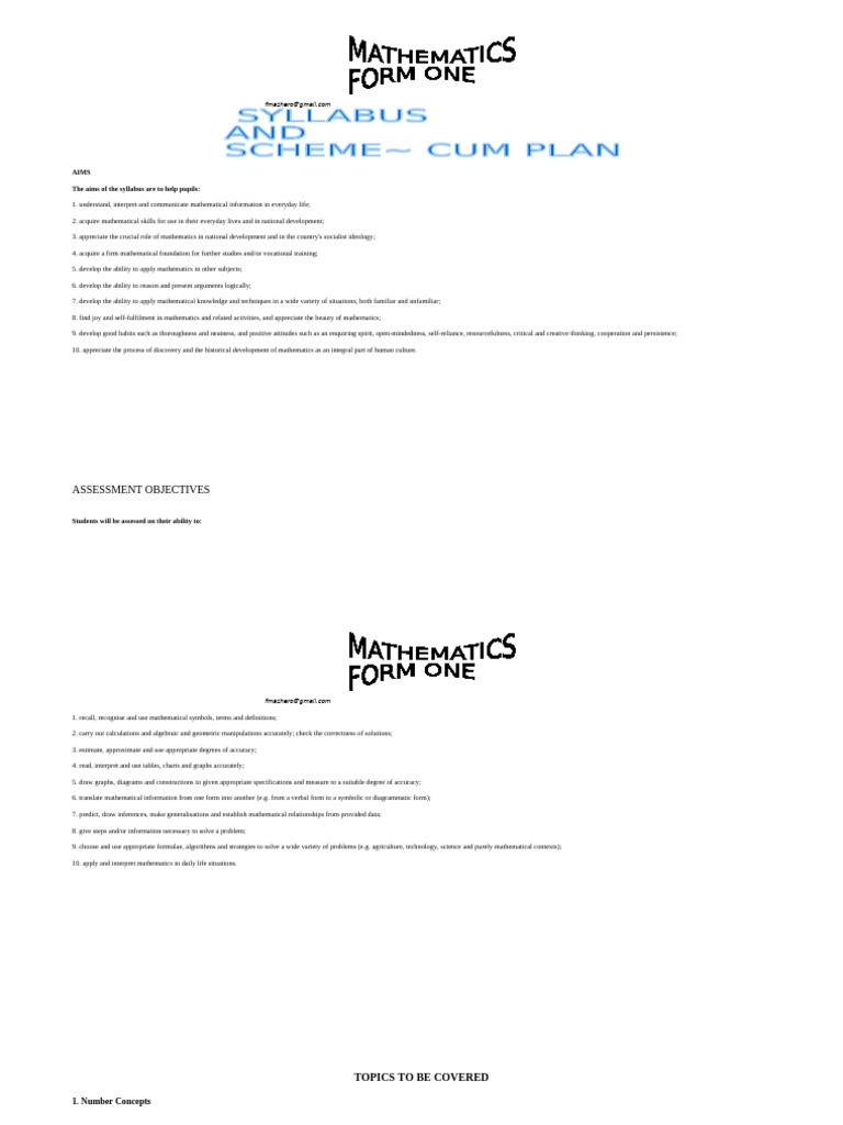 Mathematics Scheme of Work Overview | PDF | Numbers | Division ...
