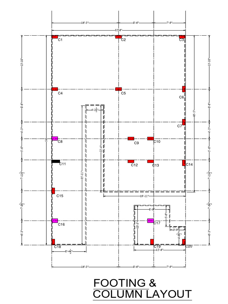 Column & Footing Layout - 06-02-2024 - MR - Sagar Shrivastav Ji | PDF