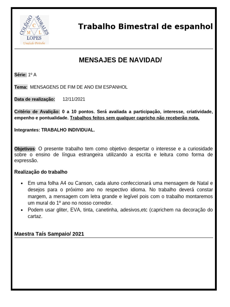 1º Ano EM Pirituba | PDF