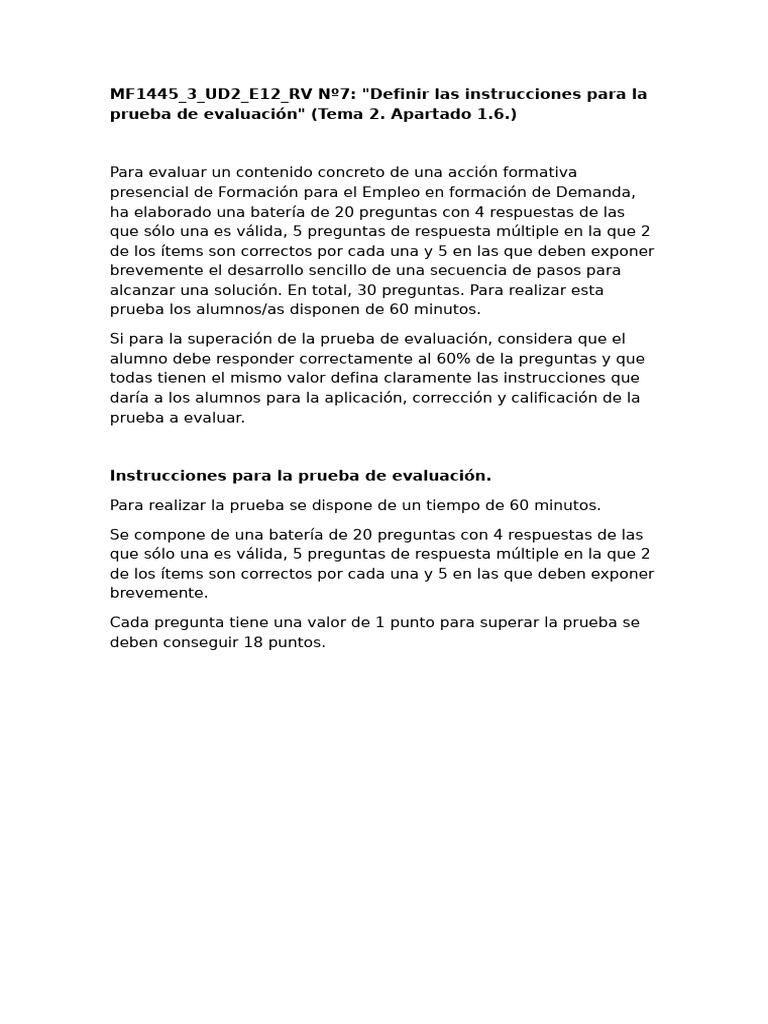 MF1445 - 3 - UD2 - E12 - RV Nº7 Definir Las Instrucciones | PDF