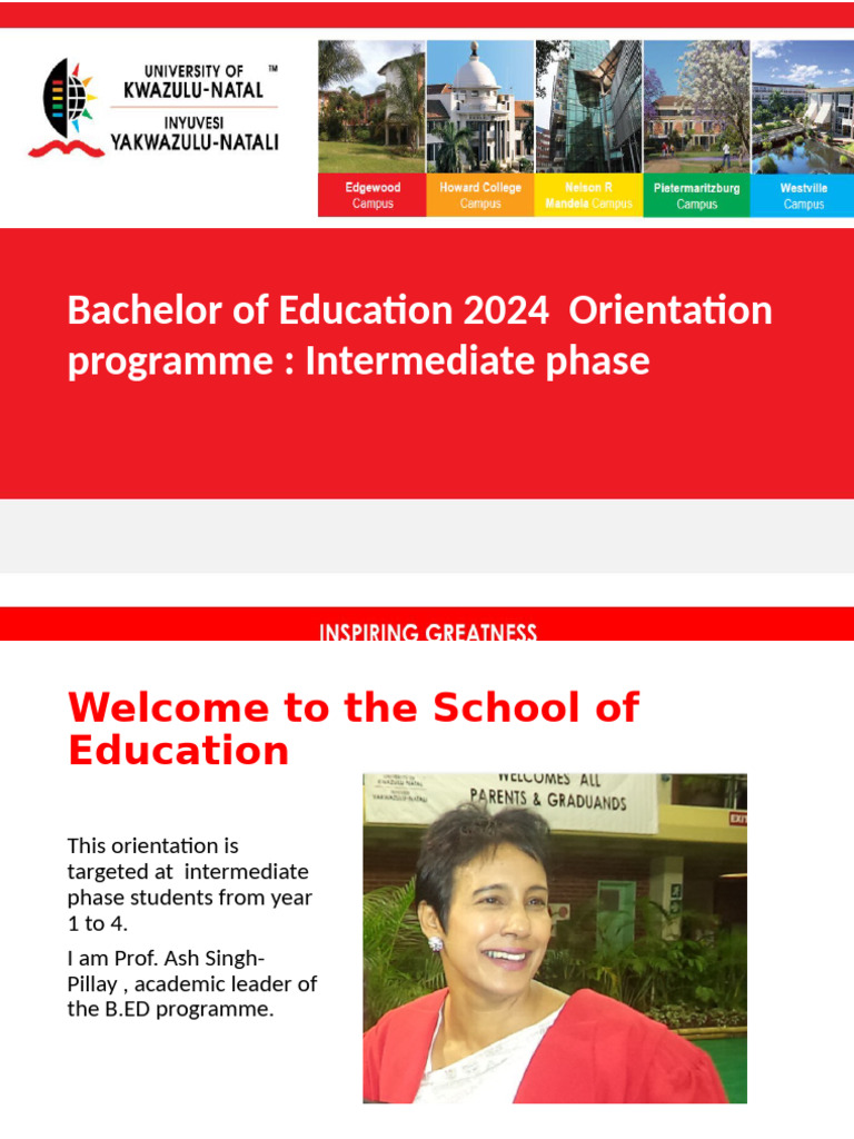 B.ed Intermediate Phase - Orientation For 2024 Students | PDF ...