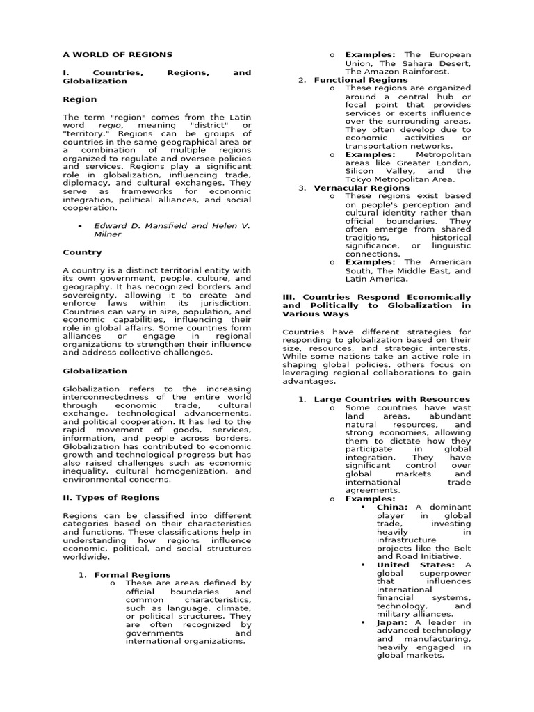 my handouts | PDF | Globalization | Political Science
