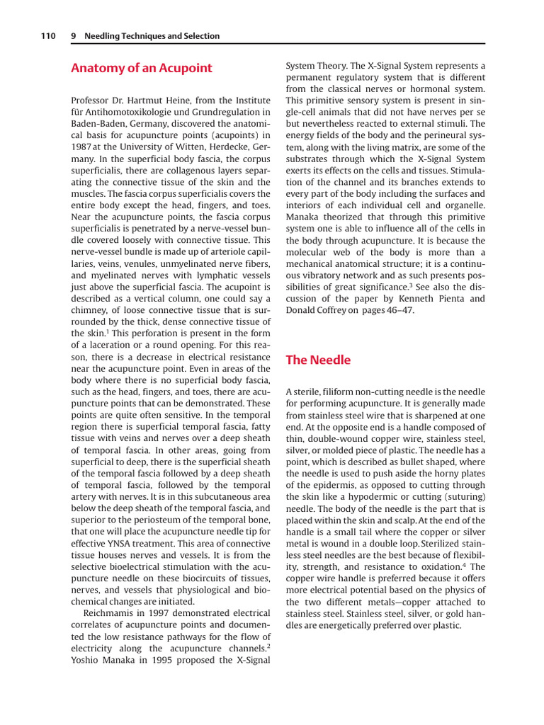 Anatomy of An Acupoint: 110 9 Needling Techniques and Selection | PDF ...