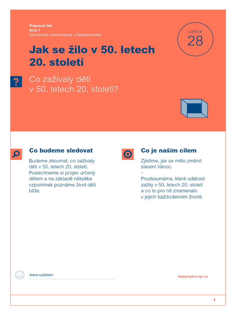 Blok-7 Lekce-28 Jak Se Zilo - V 50 Letech 20 - Stol PL Final2022 | PDF