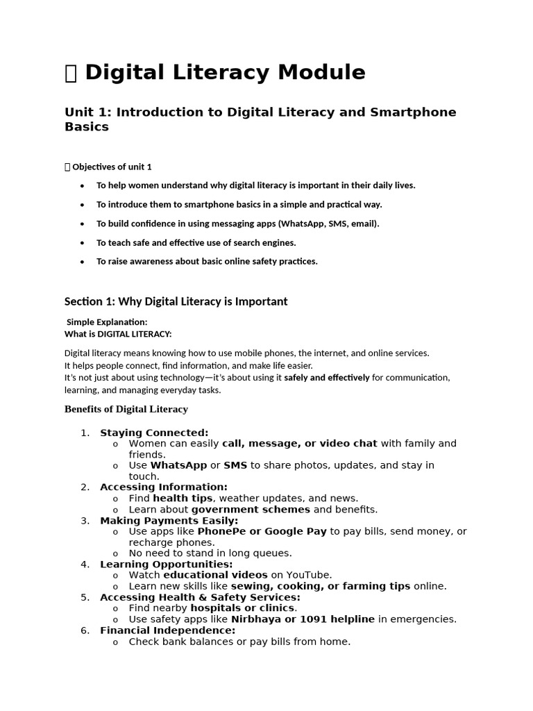 Digital Literacy for Women: UPI Basics | PDF | Smartphone | Online Banking