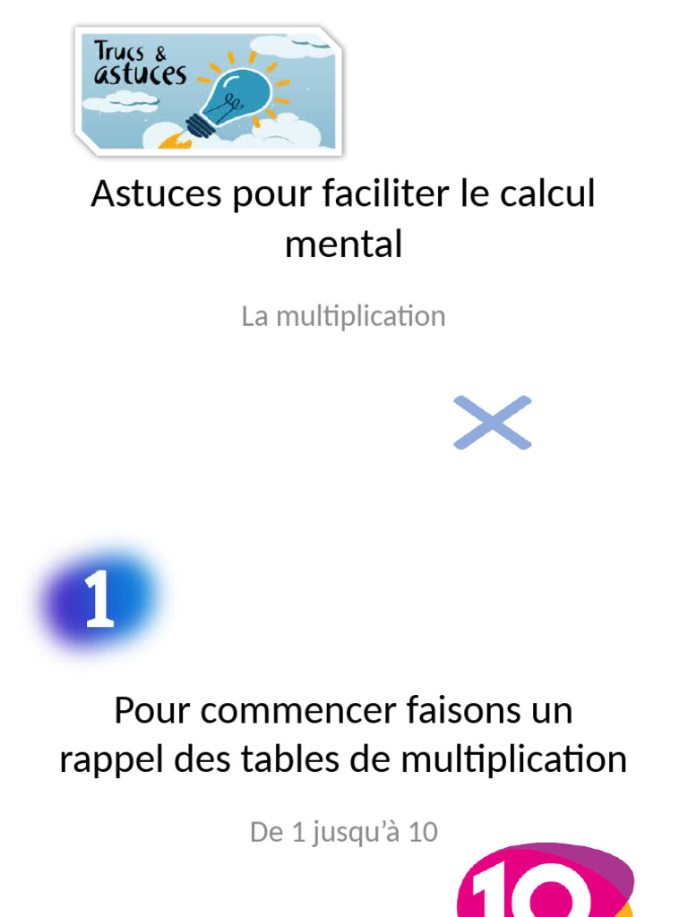 Astuces Pour Faciliter Le Calcul Mental | PDF