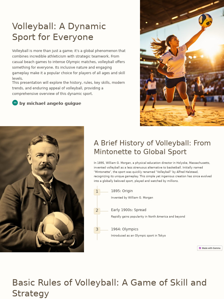 Volleyball: History, Rules, and Skills | PDF | Volleyball | Ball Games