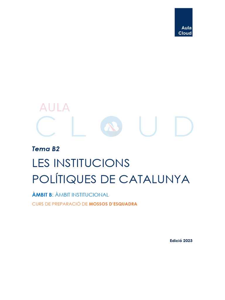 Les Institucions Polítiques de Catalunya: Tema B2 | PDF