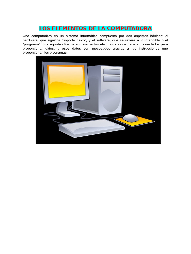 9 - Los Elementos de La Computadora | PDF