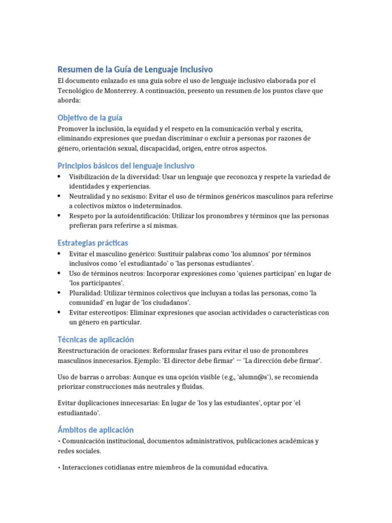 Lenguaje Inclusivo | PDF