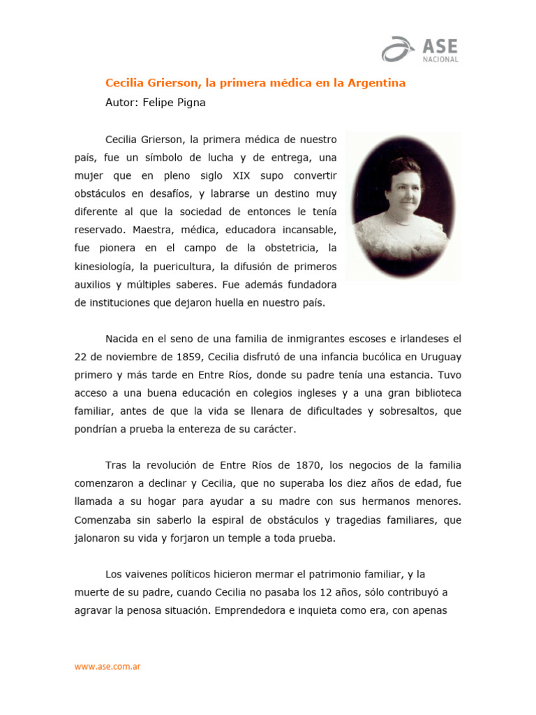 Cecilia_Grierson_ASE | PDF | Partería