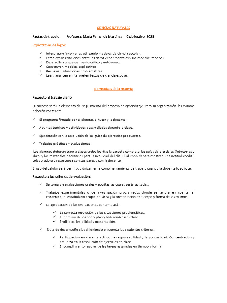 Programa Cs Ns 2025 | PDF | Agua | Fase (materia)