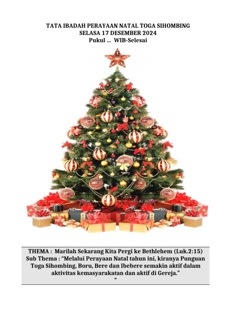 Ibadah Natal Toga Sihombing 2024 | PDF