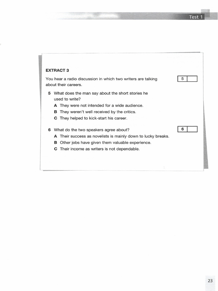 CAE Test 1 Blue Obee Listening P1 B | PDF