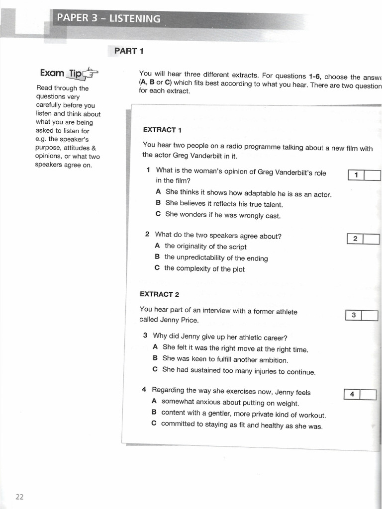CAE Test 1 Blue Obee Listening P1 A | PDF