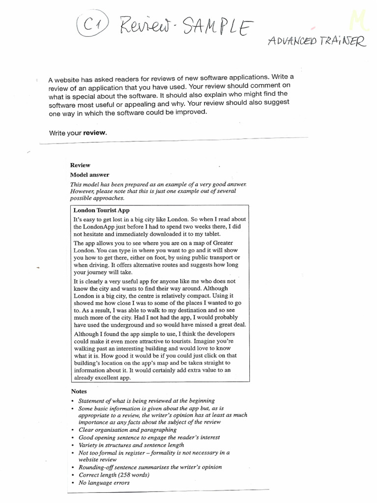 CAE Review Sample - Advanced Trainer | PDF