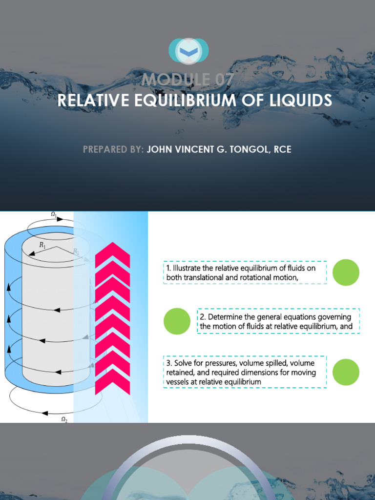 07B - Relative Equilibrium of Liquids - Rotational Motion | PDF | Force | Rotation