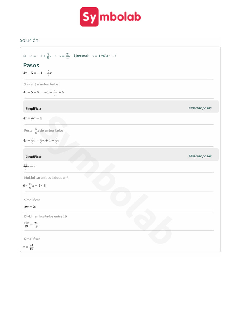 Symbolab - Solutions | PDF