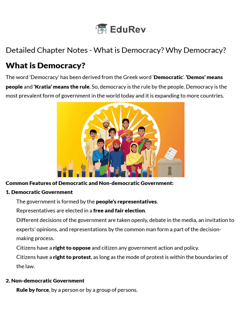 Understanding Democracy: Key Features and Merits | PDF | Democracy | Political Ideologies