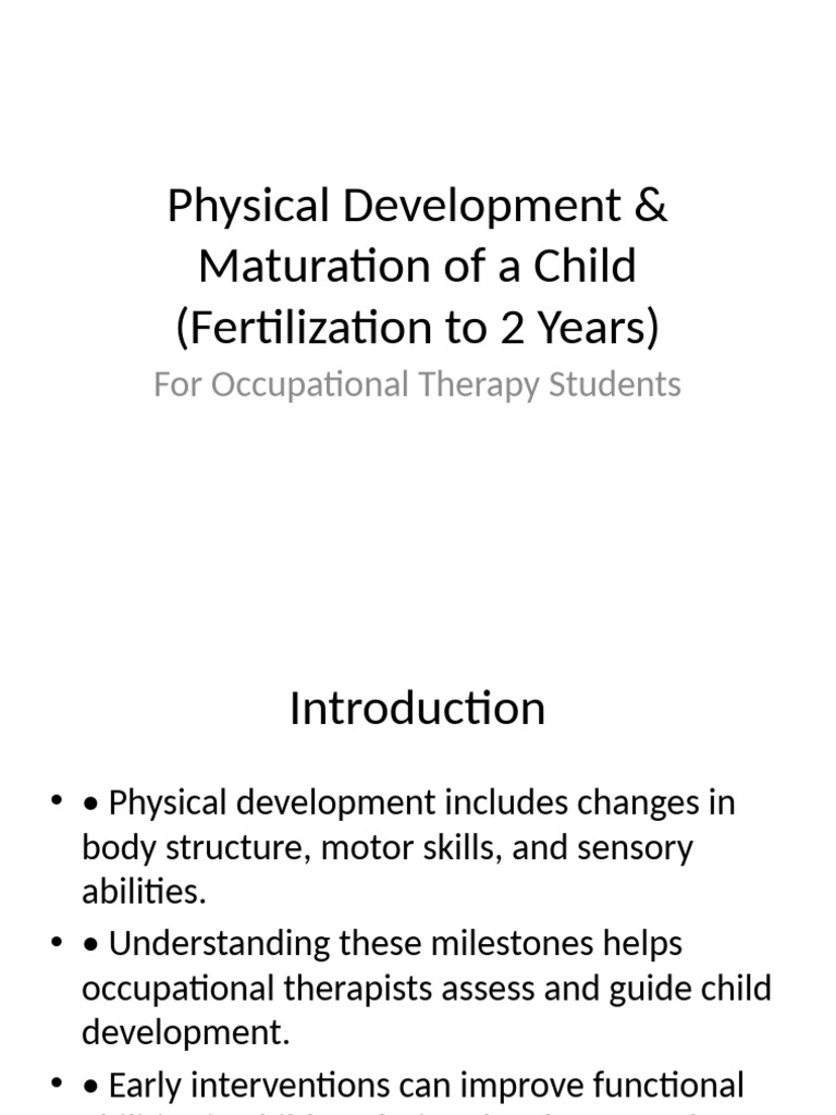 Child Physical Development Milestones | PDF
