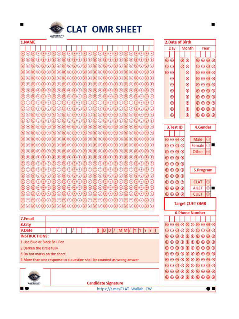 Clat Omr Sheet (1) - 240826 - 011938 | PDF