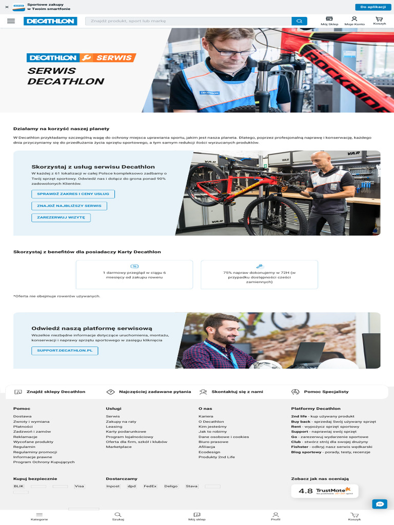 Serwis Sprzętu Sportowego - Decathlon | PDF