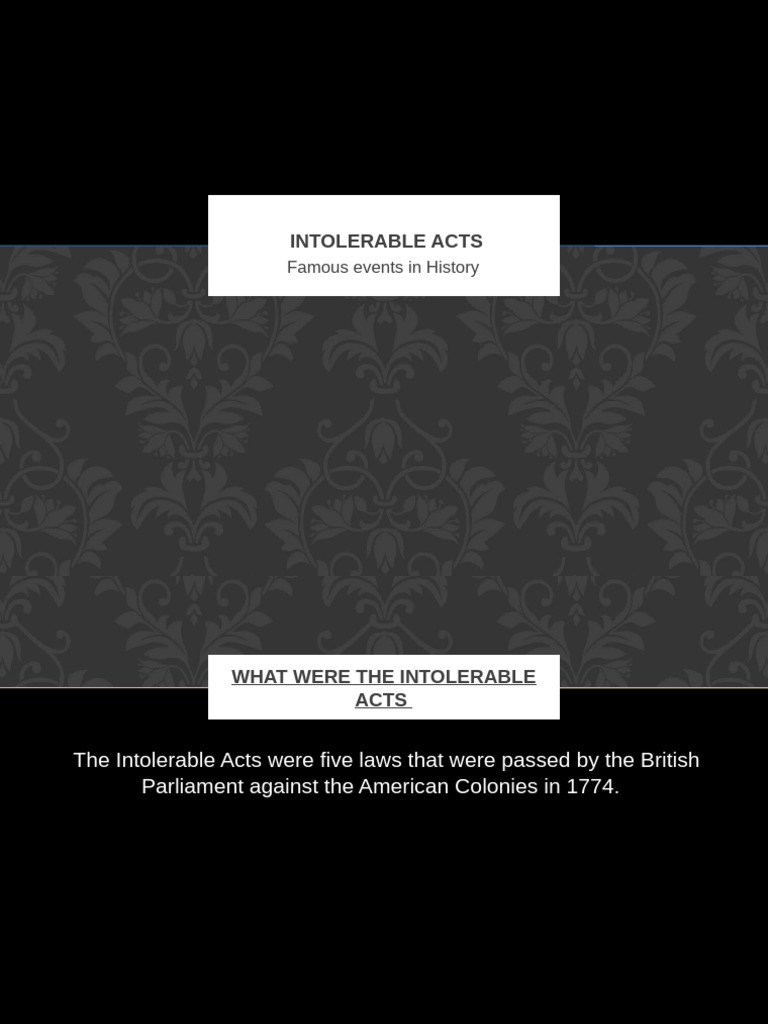 Overview of the Intolerable Acts | PDF | English Colonization Of The ...