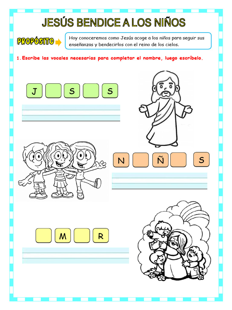 Ficha Religion Jesús Bendice A Los Niños | PDF