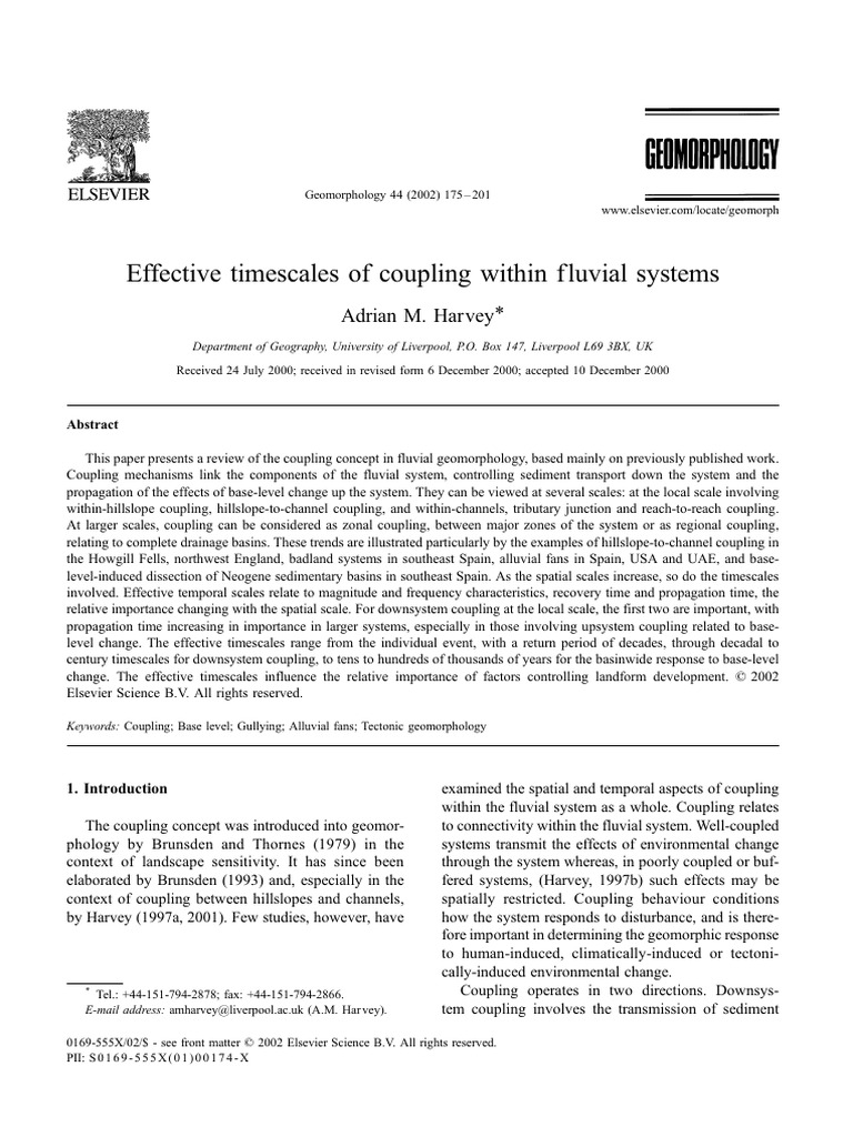 Effective Timescales of Coupling Within Fluvial Systems | PDF | Erosion ...