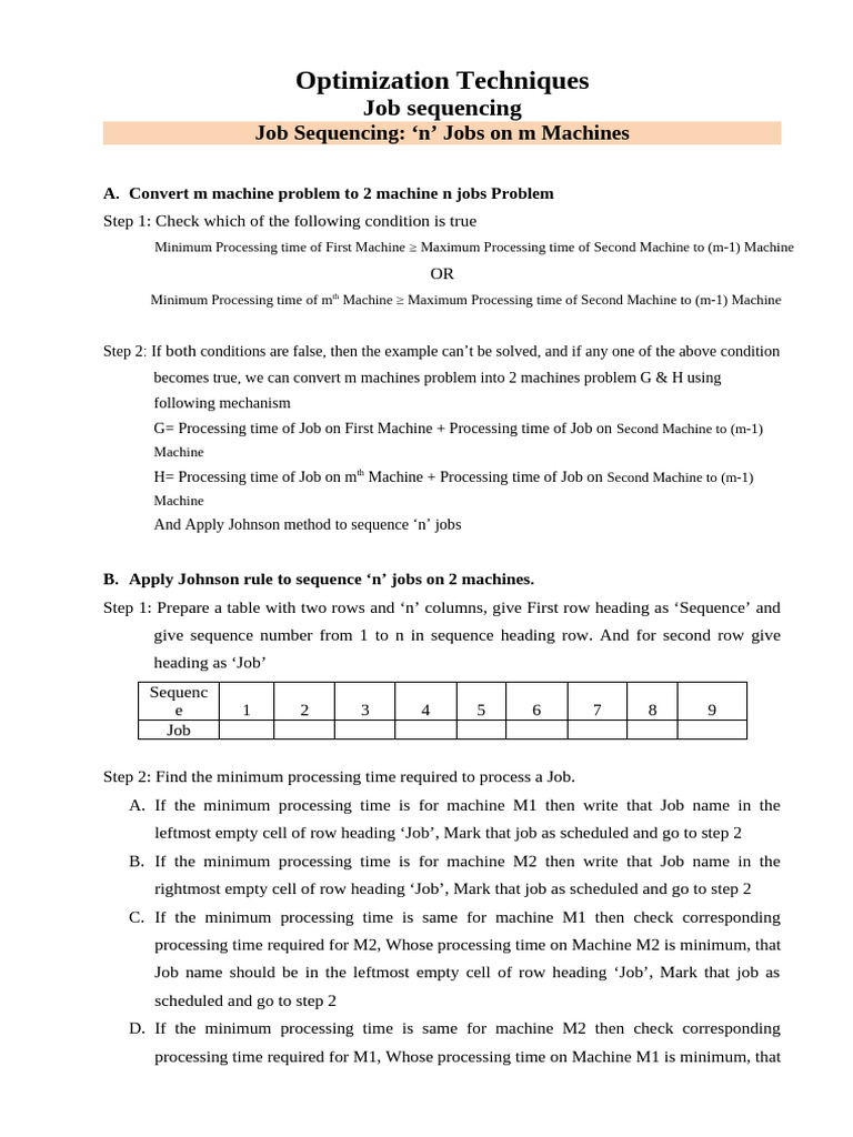 Job Sequencing M Machines N Jobs | PDF | Applied Mathematics | Algorithms