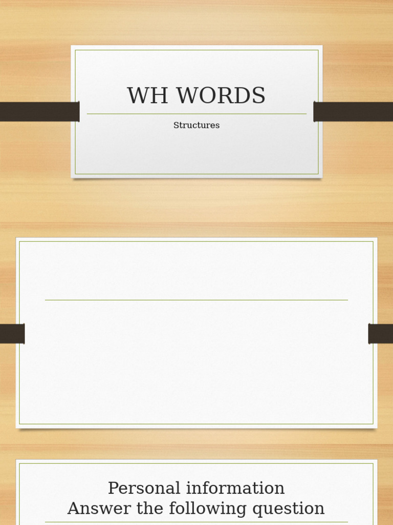 WH WORDS- Questions and Explanation | PDF