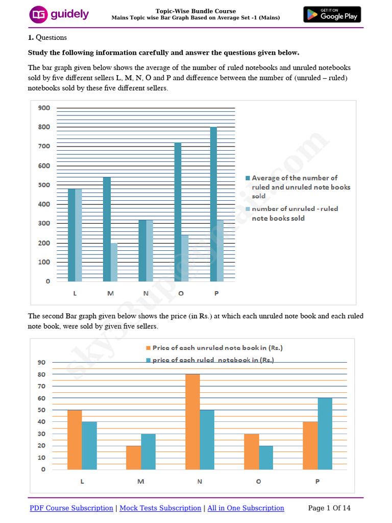 Bar Graph Analysis for Notebook Sales | PDF