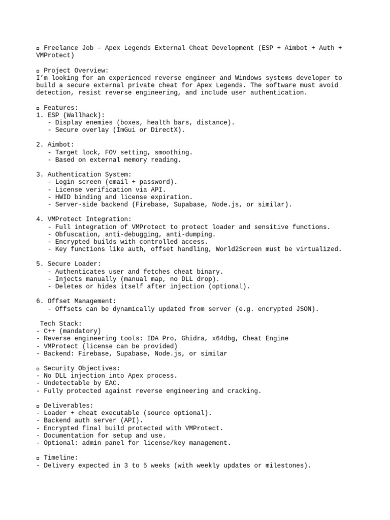 Apex Cheat Job Description | PDF