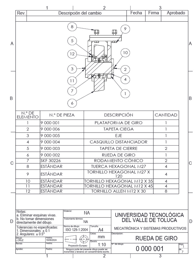 Dibujo de Ensamble 1 | PDF | Tornillo | Máquinas