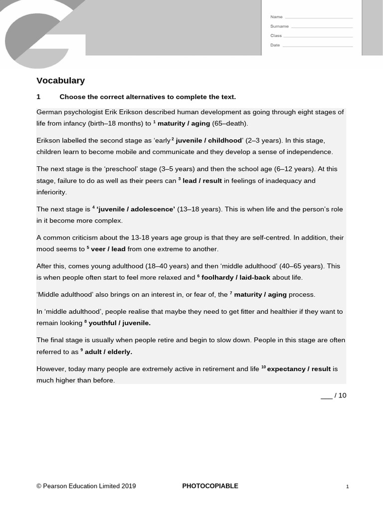 Gold_C1_Advanced_NE_DF_UT03 | PDF | Adults | Childhood