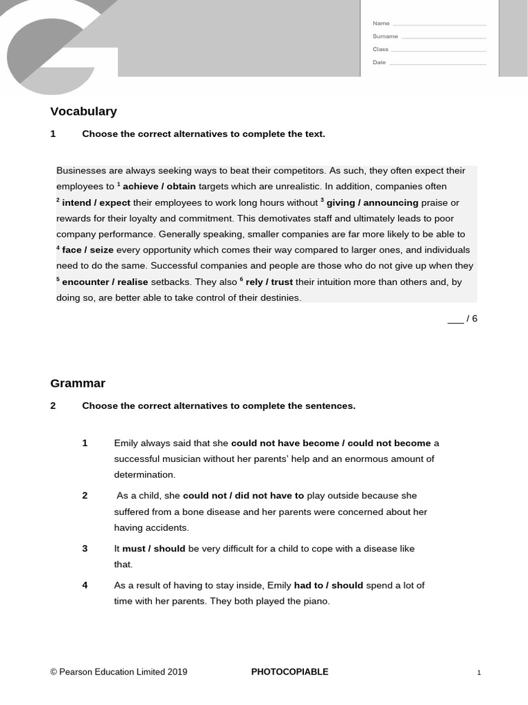 Gold C1 Advanced NE DF UT04 | PDF