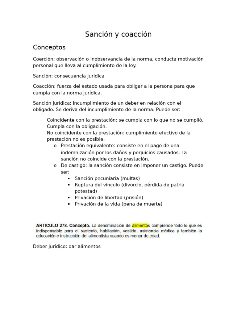 Sanción y coacción: conceptos clave | PDF