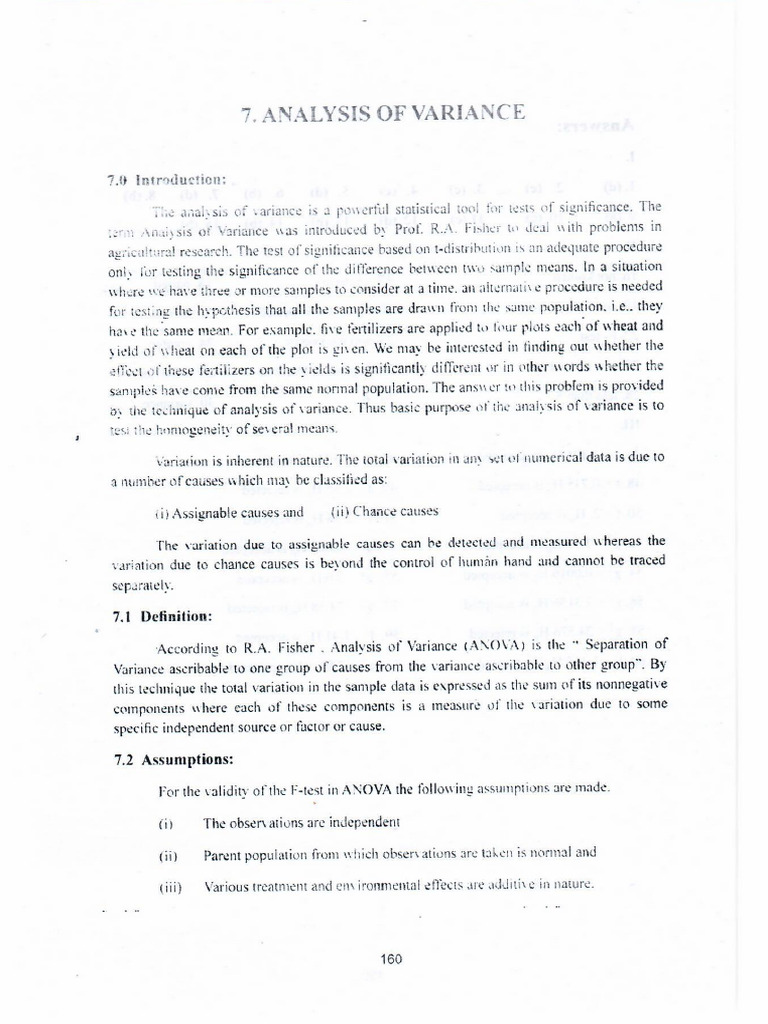 Ch07 ANOVA - Statistics | PDF