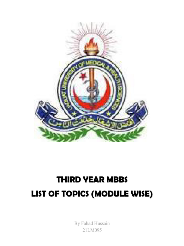 Third Year MBBS Topics Module Wise | PDF | Thyroid | Respiratory Diseases