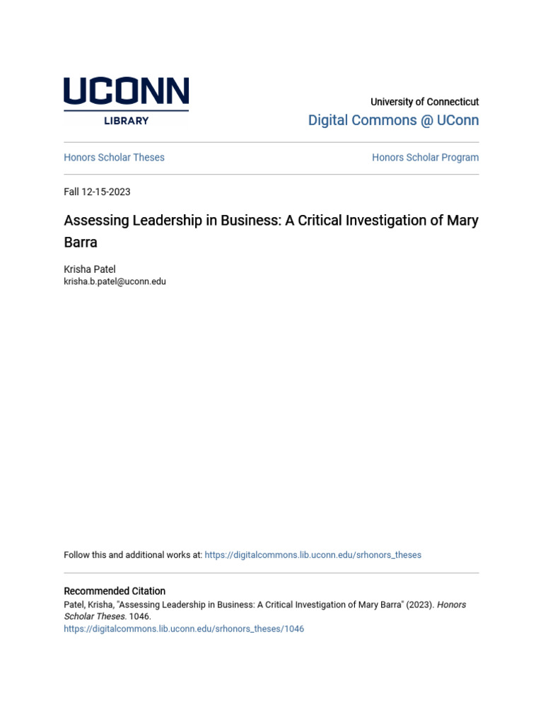 Mary Barra's Leadership at GM: An Analysis | PDF | General Motors ...