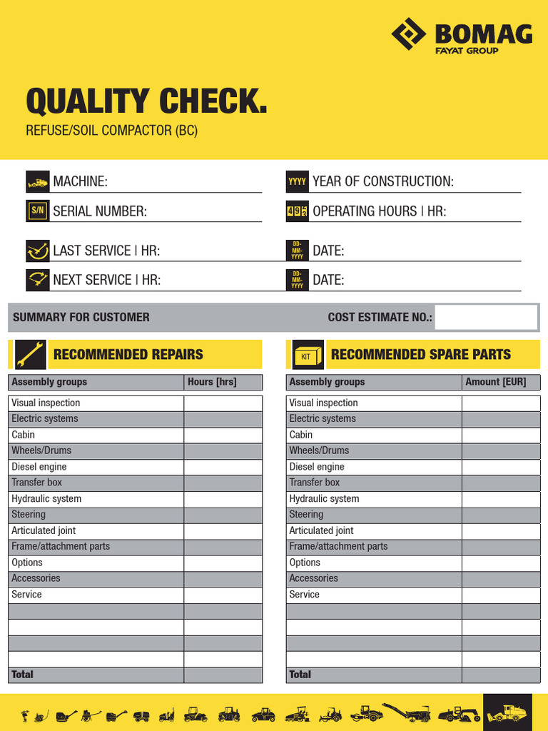 BOMAG QUALITY CHECK Refuse - Soil Compactor - BC - EN | PDF | Engines | Leak