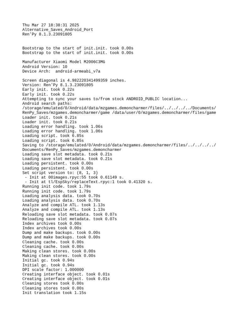 Demoncharmer Android Save Initialization | PDF