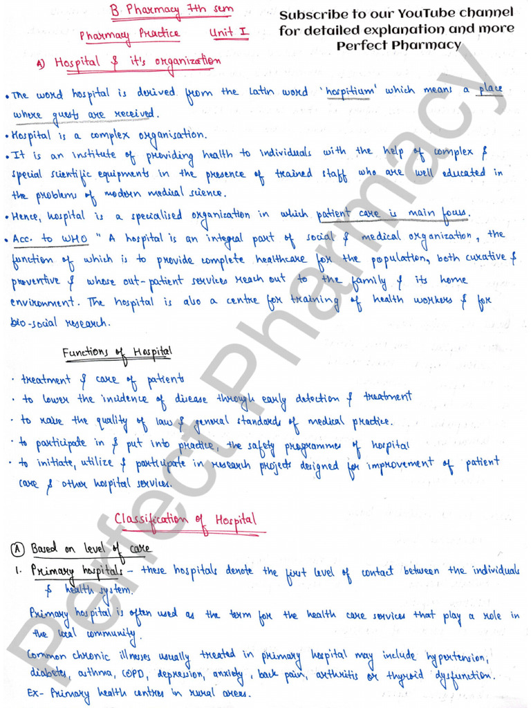 Pharmacy Practice Unit 1 | PDF