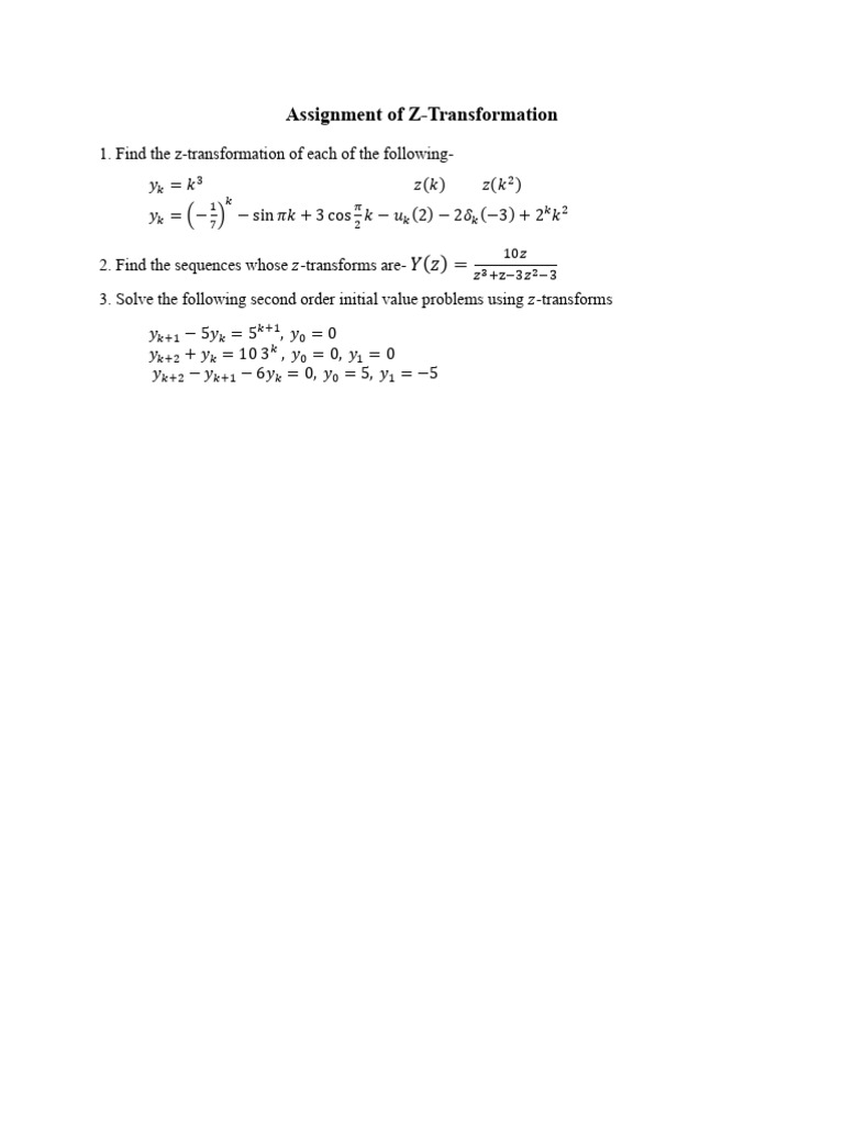 M3 Assignment Z Transform Part | PDF