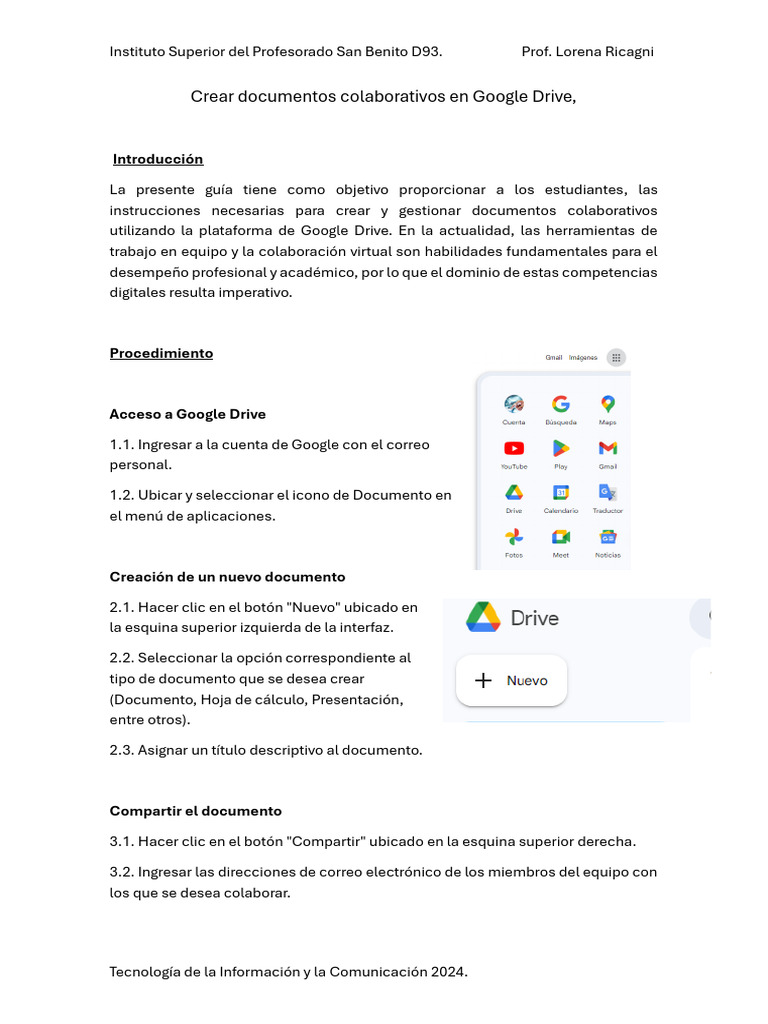 Crear documentos colaborativos en Google Drive | PDF | Informática ...