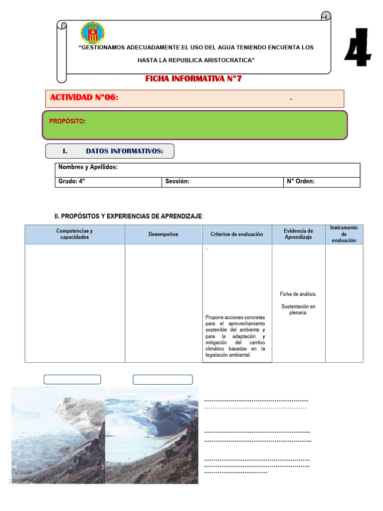 Ficha Informativa N 7 | PDF | glaciar | Entorno natural